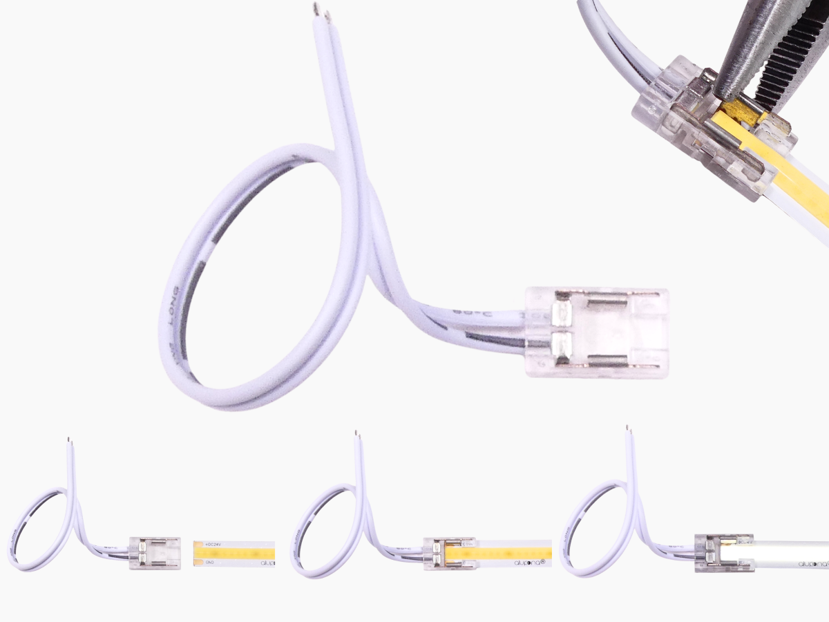 COB und SMD LED Schnellverbinder 8 mm Anschluss + Kabel IP20